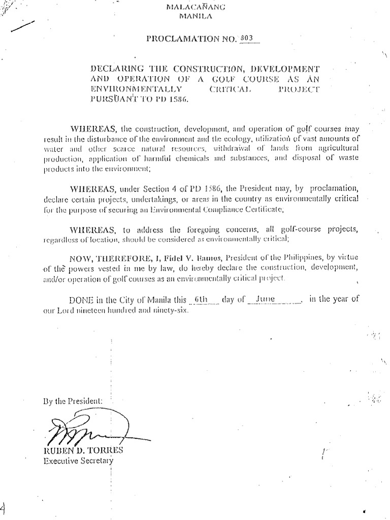 Proclamation 803 | PDF