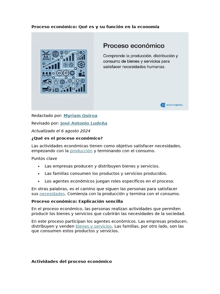 Proceso Económico 2DO DE SEC. | PDF
