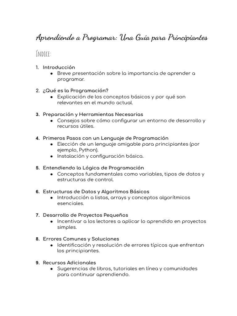 Aprendiendo A Programar - Una Guía para Principiantes | PDF