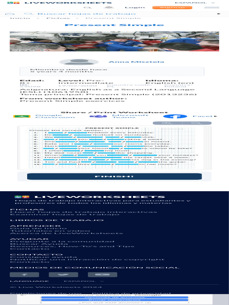Present Simple Interactive Exercise For Pre-Inter | PDF