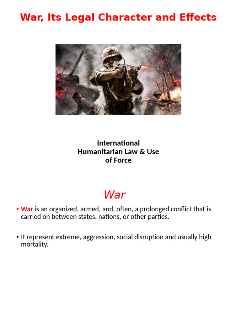 War, Its Legal Character and Effects | PDF