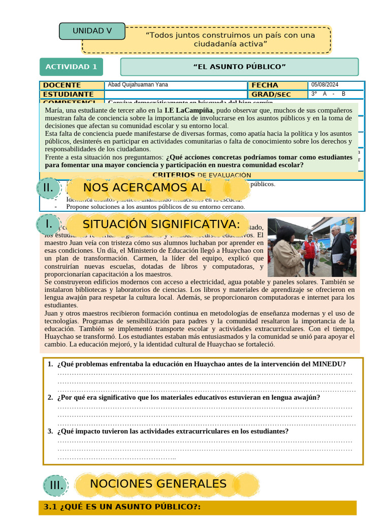 3° DPCC - Actv.01-Uni.5 2024 | PDF