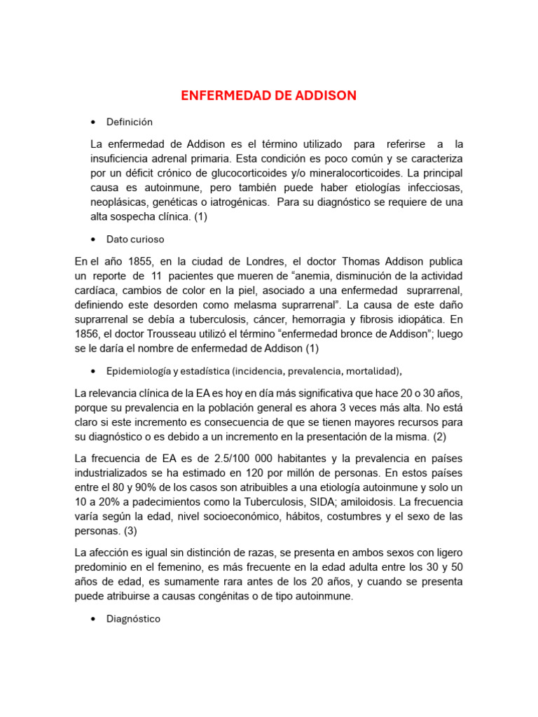 ENFERMEDAD DE ADDISON | PDF