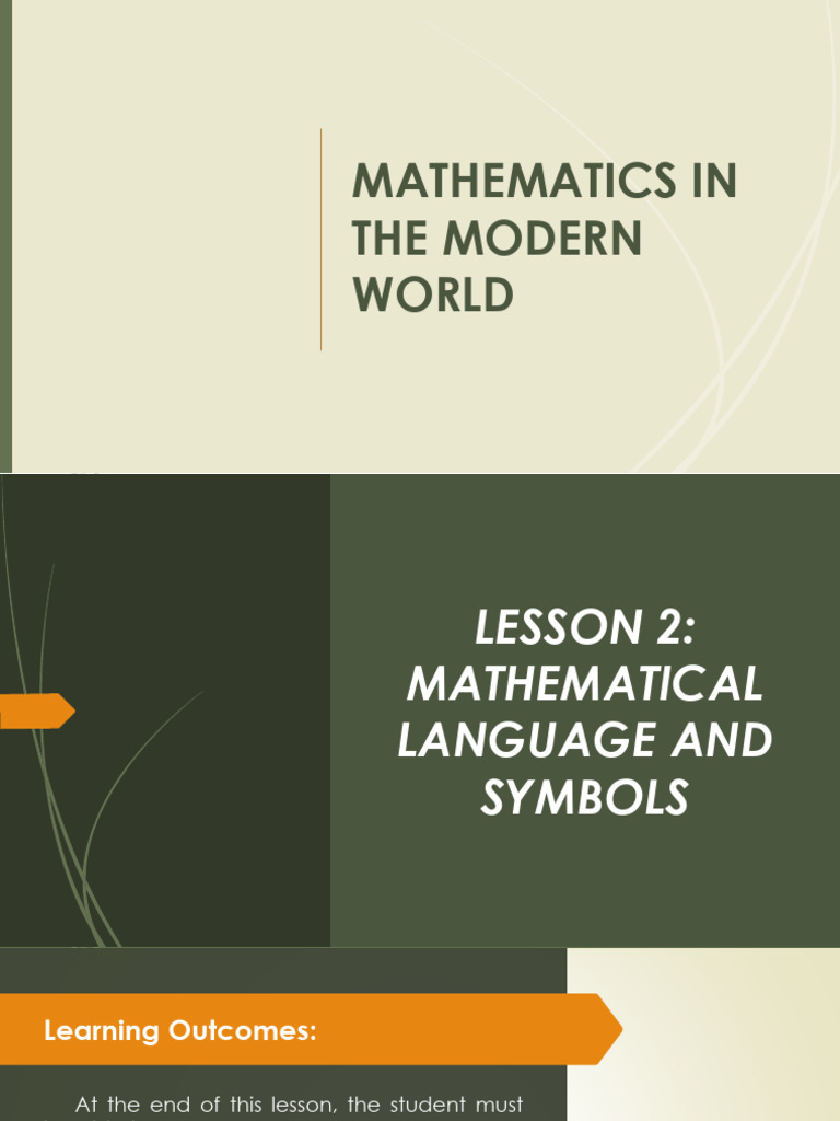 MMW L2 Mathematical Language and Symbols | PDF