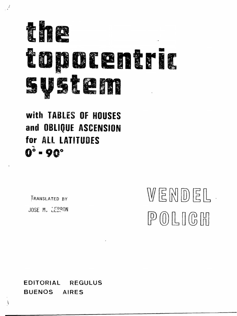 Polich, Vendel - The Topocentric System | PDF
