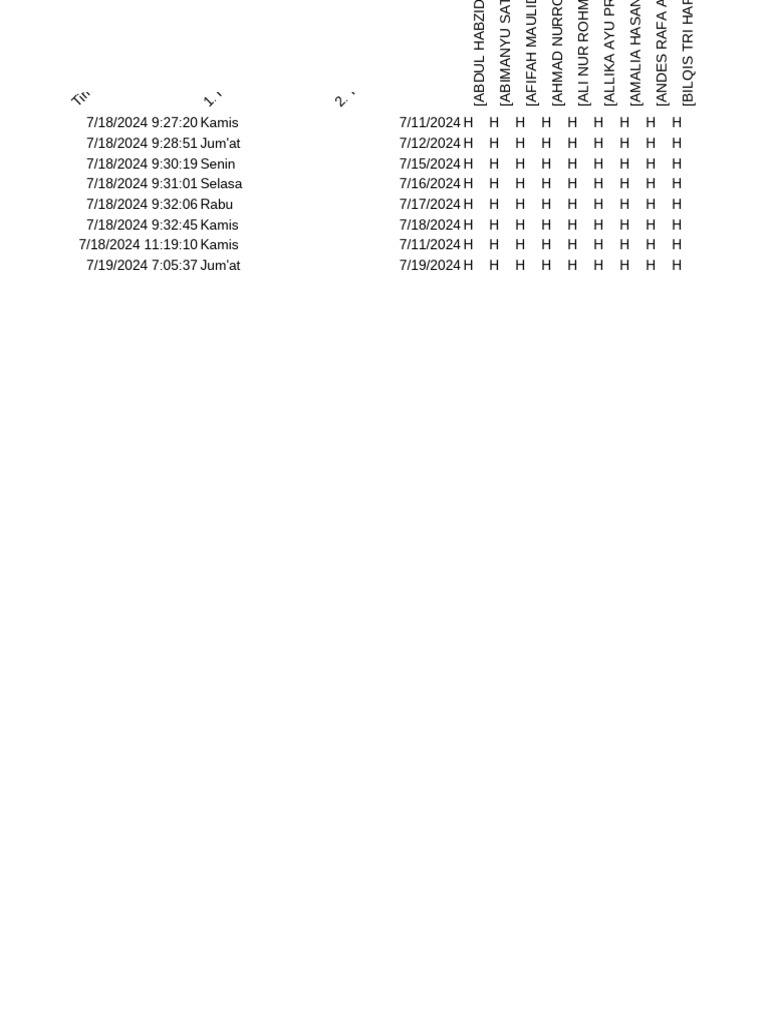 DAFTAR HADIR KBM X TP-1 (Responses) | PDF