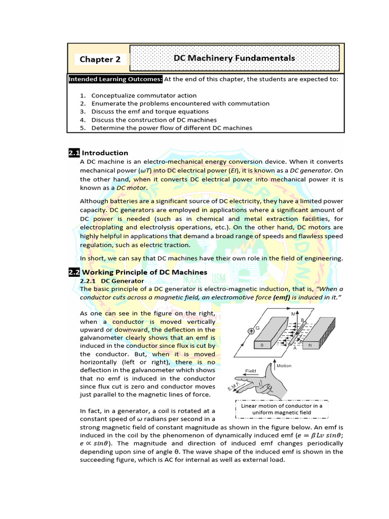 Lesson 2a DC Machinery Fundamentals A | PDF | Electric Motor ...