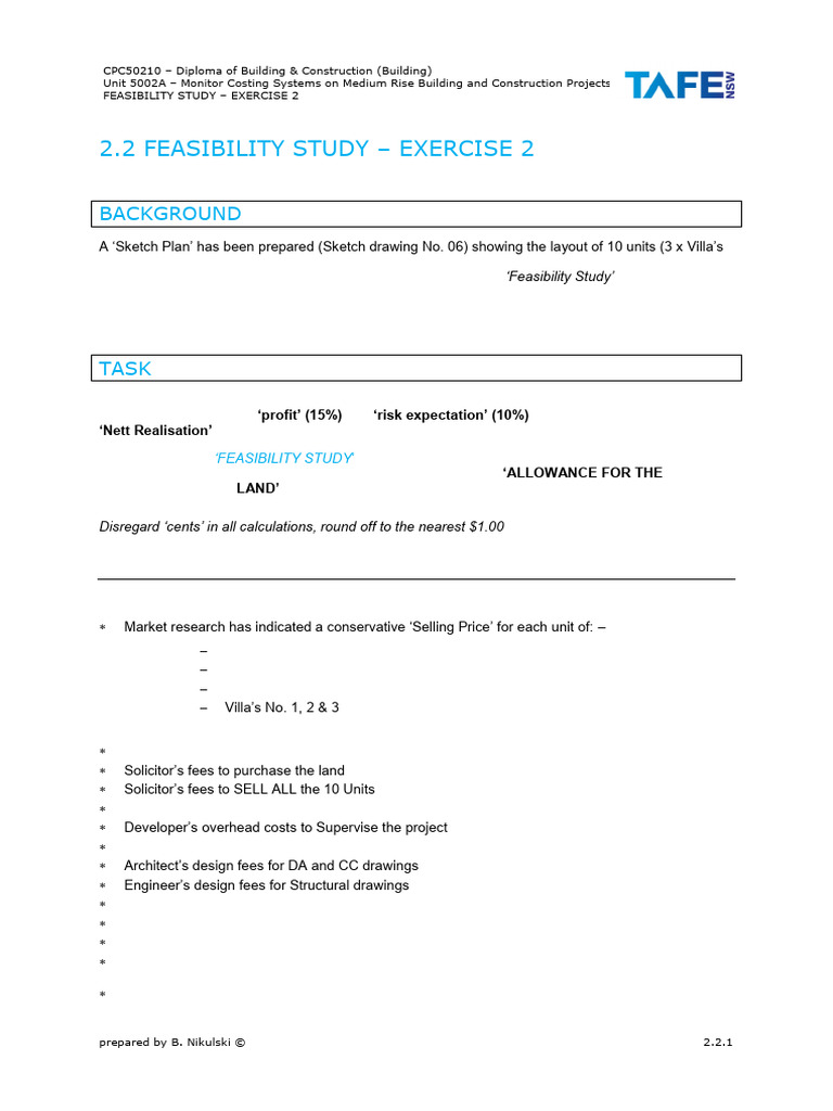 2.2 5002 - Feasibility Exercise 2 - S121 | PDF | Interest | Option (Finance)