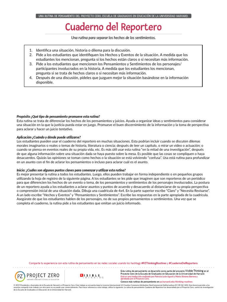 Cuaderno Del Reportero - Reporter's Notebook | PDF