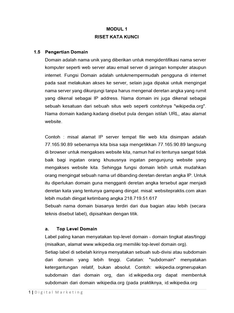 Modul 1 - Riset Kata Kunci | PDF
