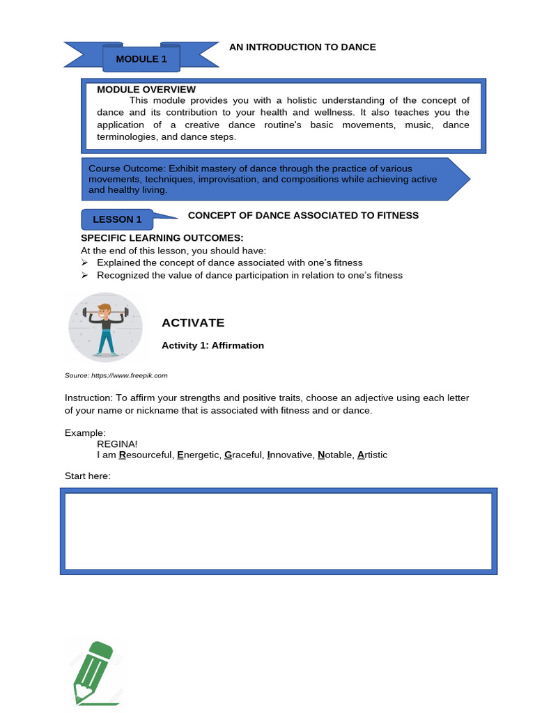 Module 1 - Lesson 1 - PATH-Fit 3 "Regional, National, and International Dances" | PDF