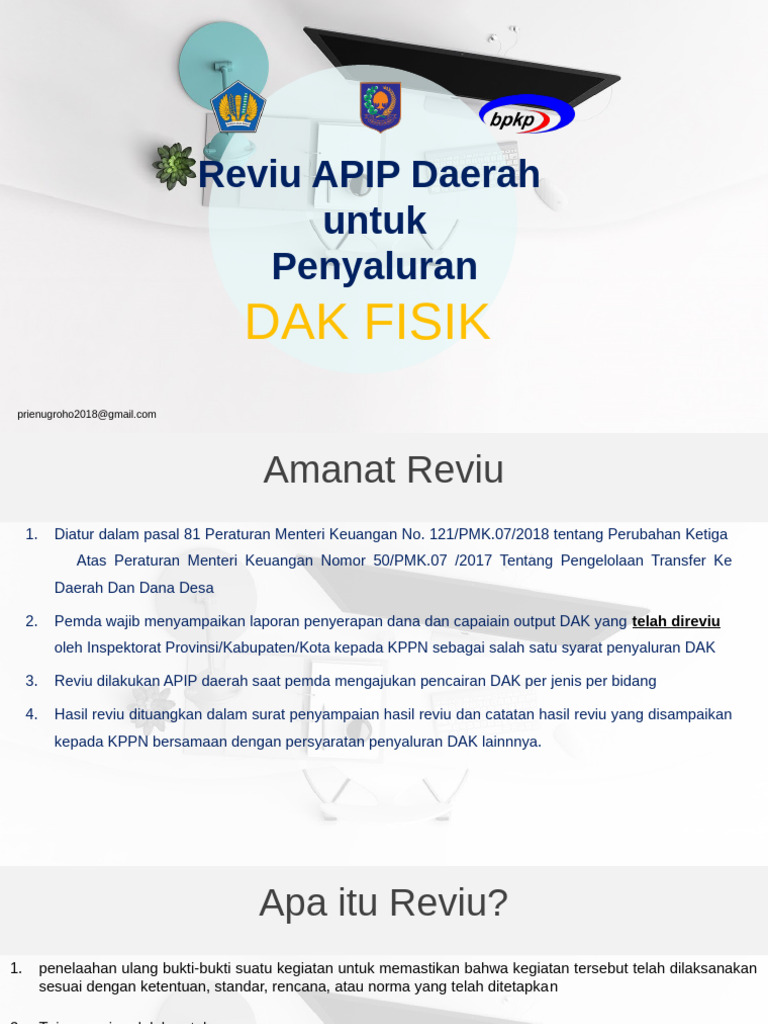 Reviu DAK Fisik APIP Daerah | PDF