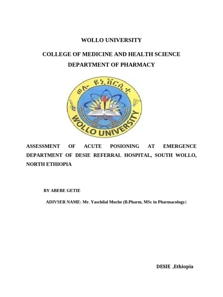 Wollo University College of Medicine and Health Science Department of ...