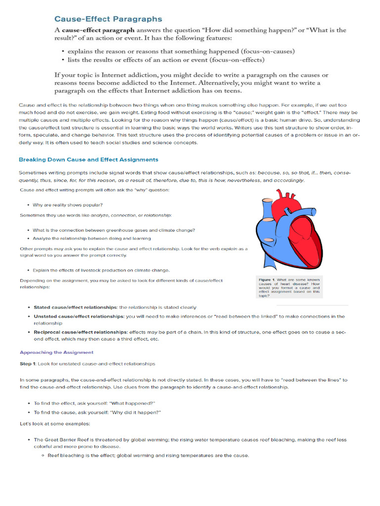 Cause and Effect Paragraphs | PDF