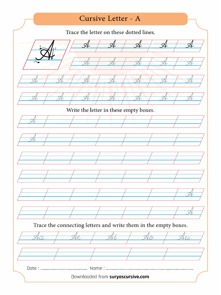 Cursive Capital Letter A | PDF