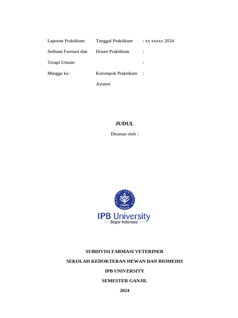 Template Laprak Farmasi | PDF