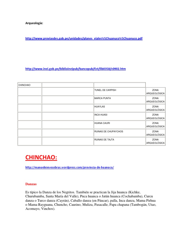 Chinchao Arqueologia | PDF | Alimentos