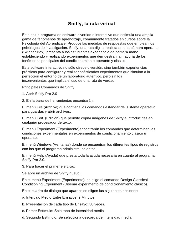 Sniffy | PDF