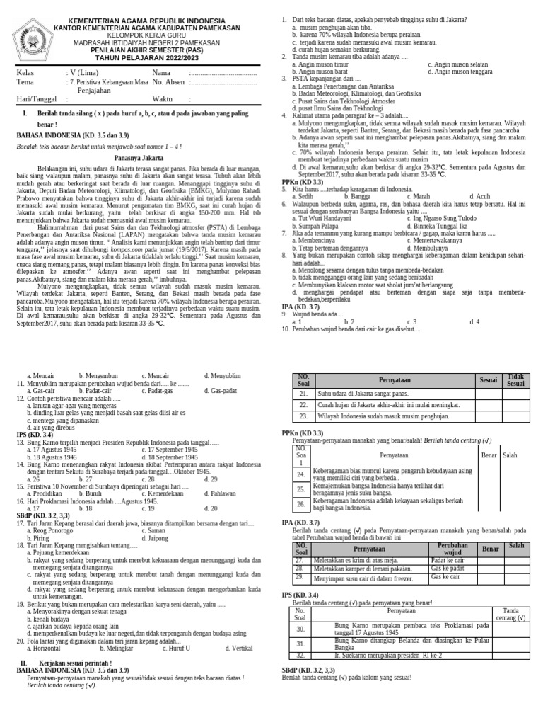 Kelas 5 Tema 7 | PDF