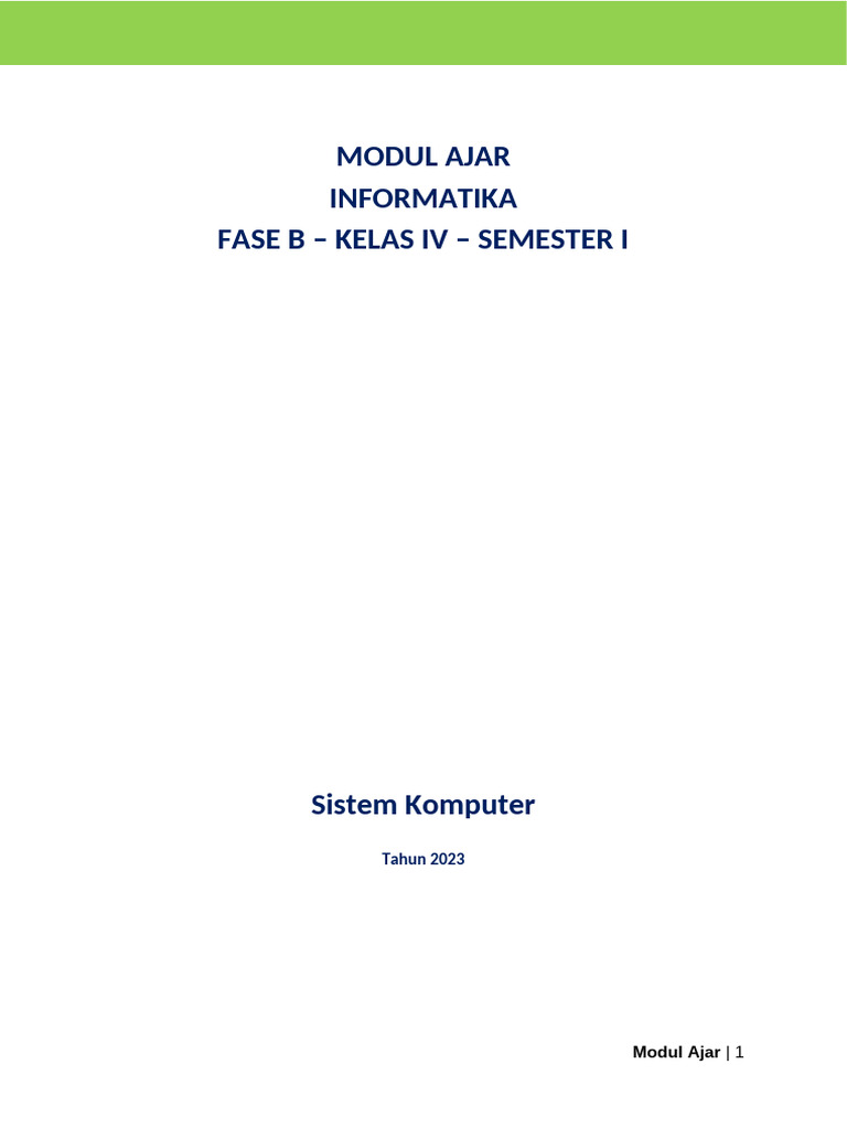 INFORMATIKA SD - MI KLS.4 - KM-MA (Modul Ajar) - Modul Ajar Informatika ...