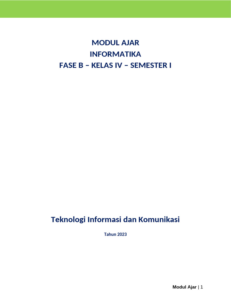 INFORMATIKA SD - MI KLS.4 - KM-MA (Modul Ajar) - Modul Ajar Informatika ...