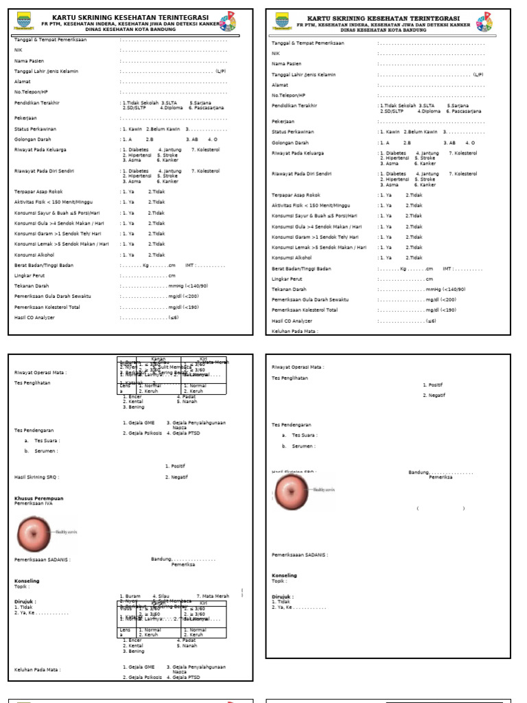Form Skrining Terintegrasi | PDF