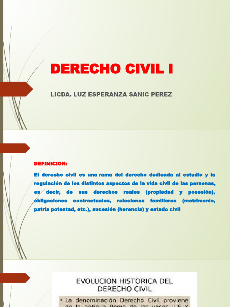 Clase 2. Derecho Civil I | PDF