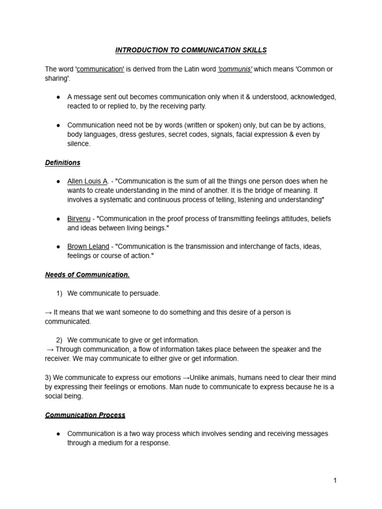 Introduction To Communication | PDF | Communication | Information