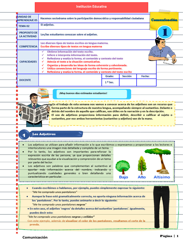 1º Sec. Comun. Ficha de Actv 02-2024 | PDF