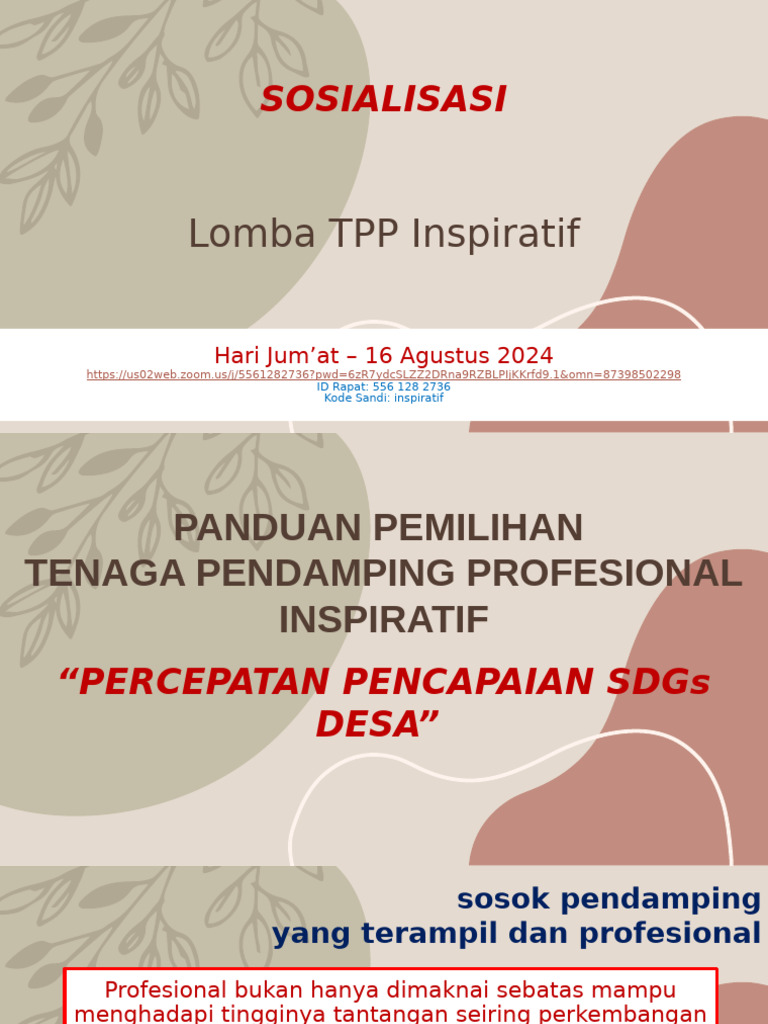 Materi Sosialisasi TPP Inspiratif | PDF