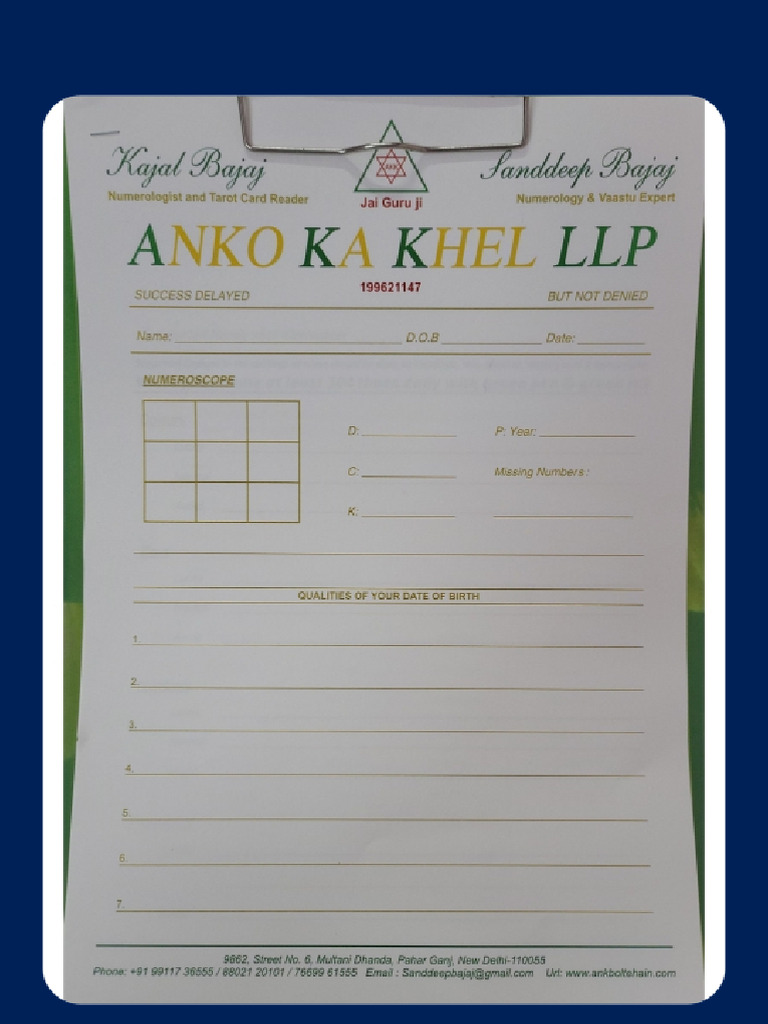 Blank Prediction Chart | PDF