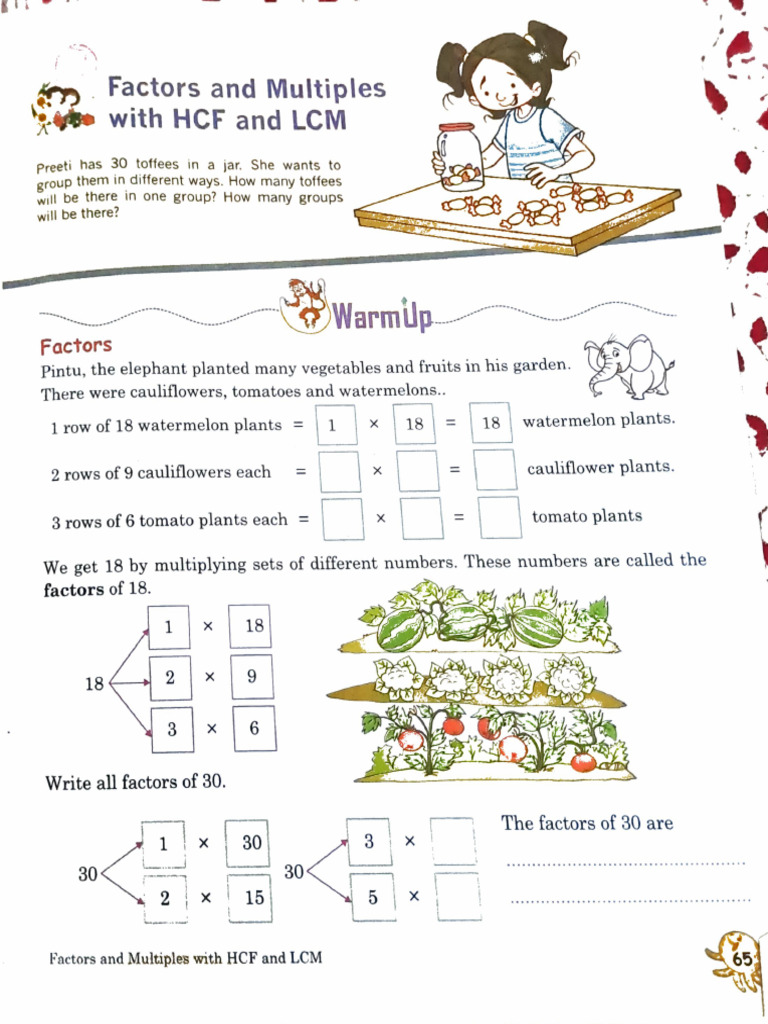 Class IV Maths Chapter 5 Factors & Multiples With HCF and LCM | PDF