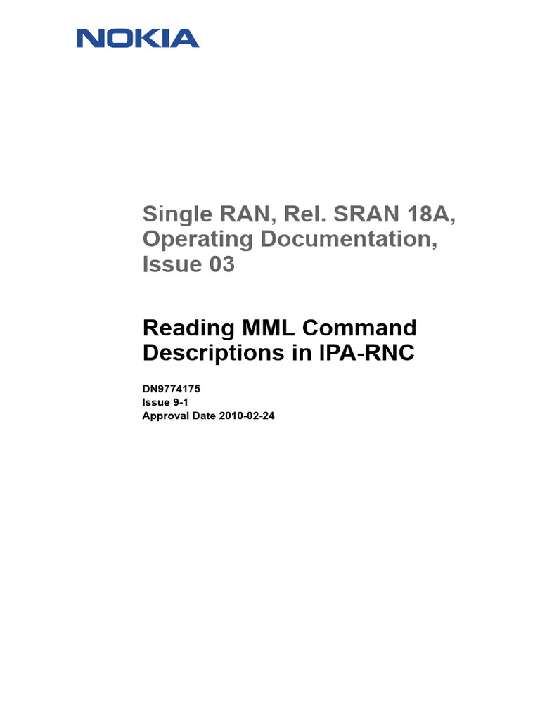 Reading MML Command Descriptions in Ipa RNC | PDF | Bracket | Computing