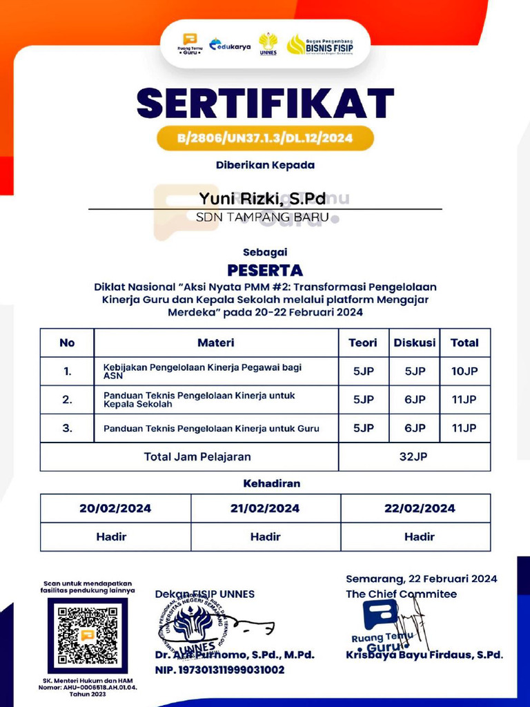 Seetifikat Webinar Yuni Rizki, S.Pd-2 | PDF