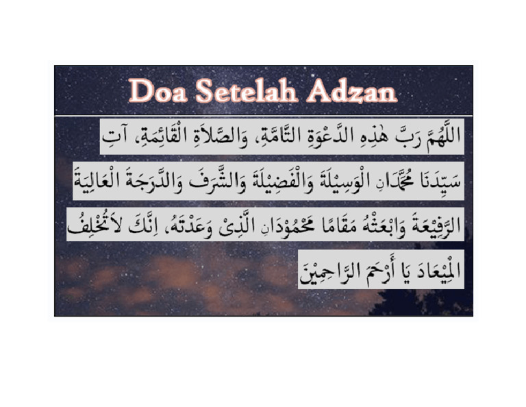 Doa Sesudah Adzan | PDF