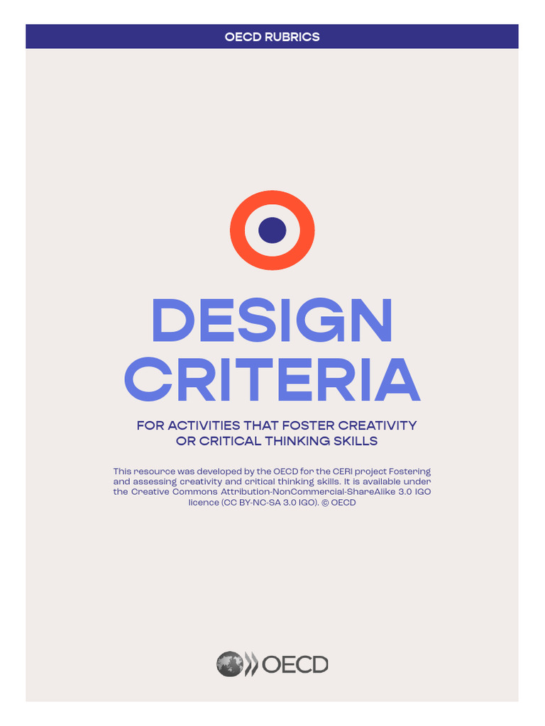 Design Criteria For Activities That Foster Creativity and Critical ...