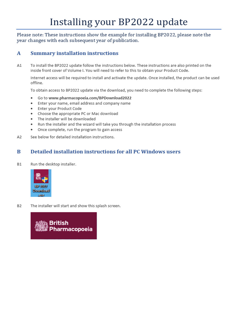 Install Uninstall BP 2022 Download | PDF