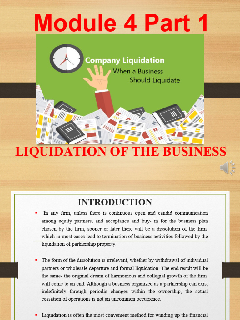 1st Year-Module-4-Part-1-Liquidation | PDF