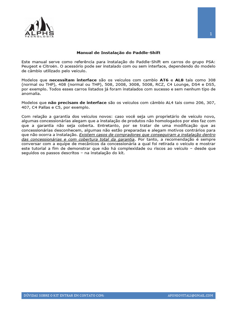 Paddle Shift Manual | PDF