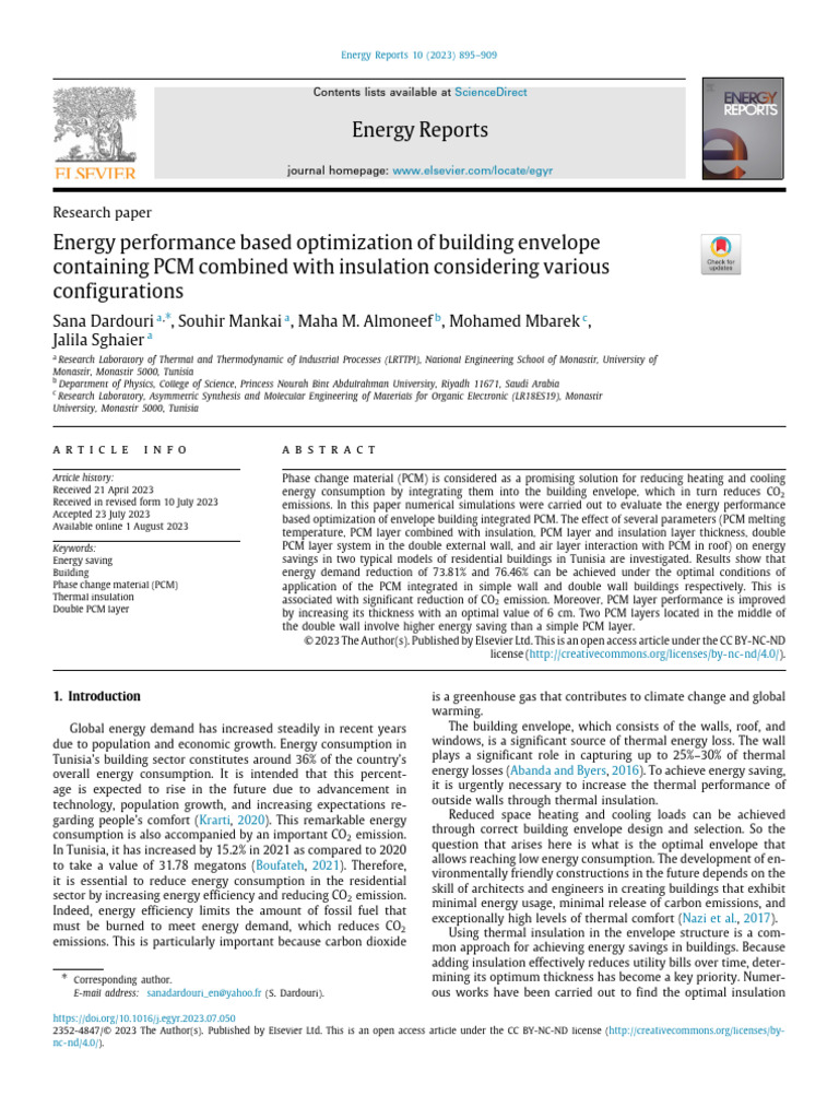 Energy Performance Based Optimization of Building Envelope Containing PCM Combined With ...