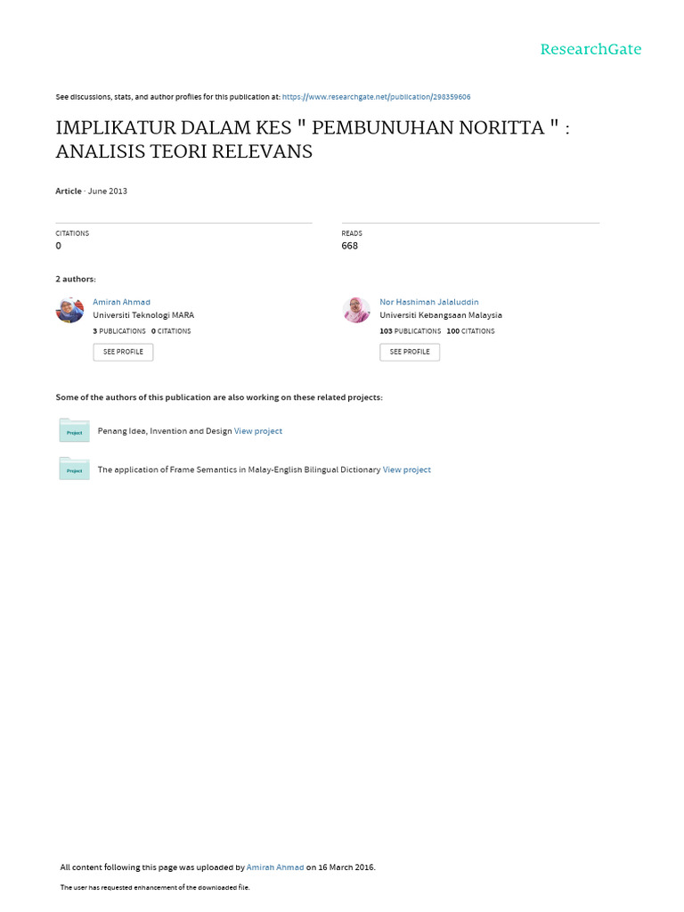 2 Implikatur Dalam Kes Noritta | PDF