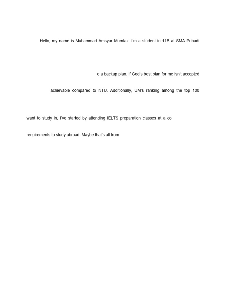 Essay Muhammad Amsyar Mumtaz | PDF