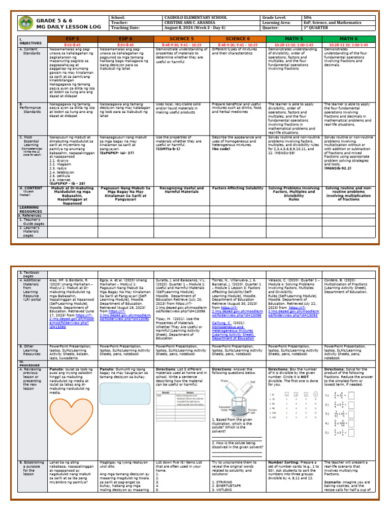 MultiGrade 5&6 DLP Q1 W2D4 | PDF