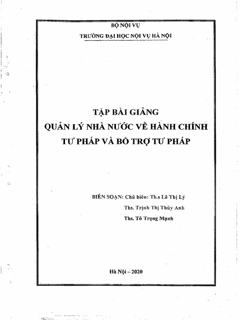 Tap Bai Giang Quan Ly Nha Nuoc Ve Hanh Chinh Tu Phap Va Bo Tro Tu Phap ...