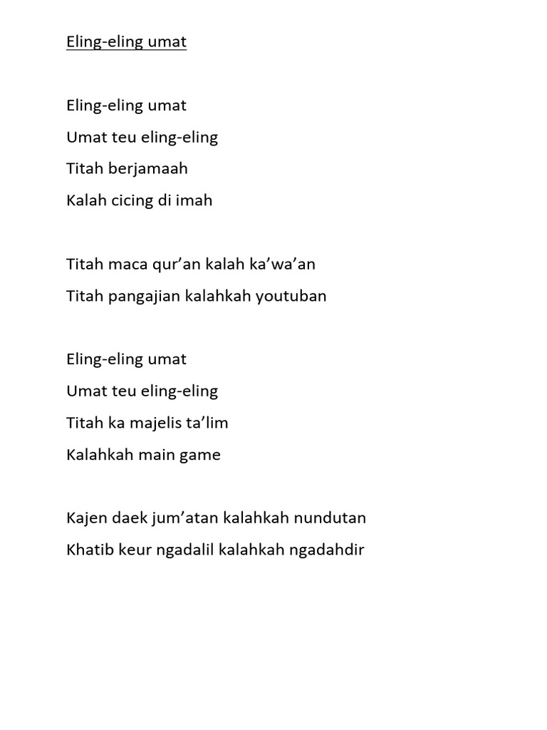 Eling Eling Umat | PDF