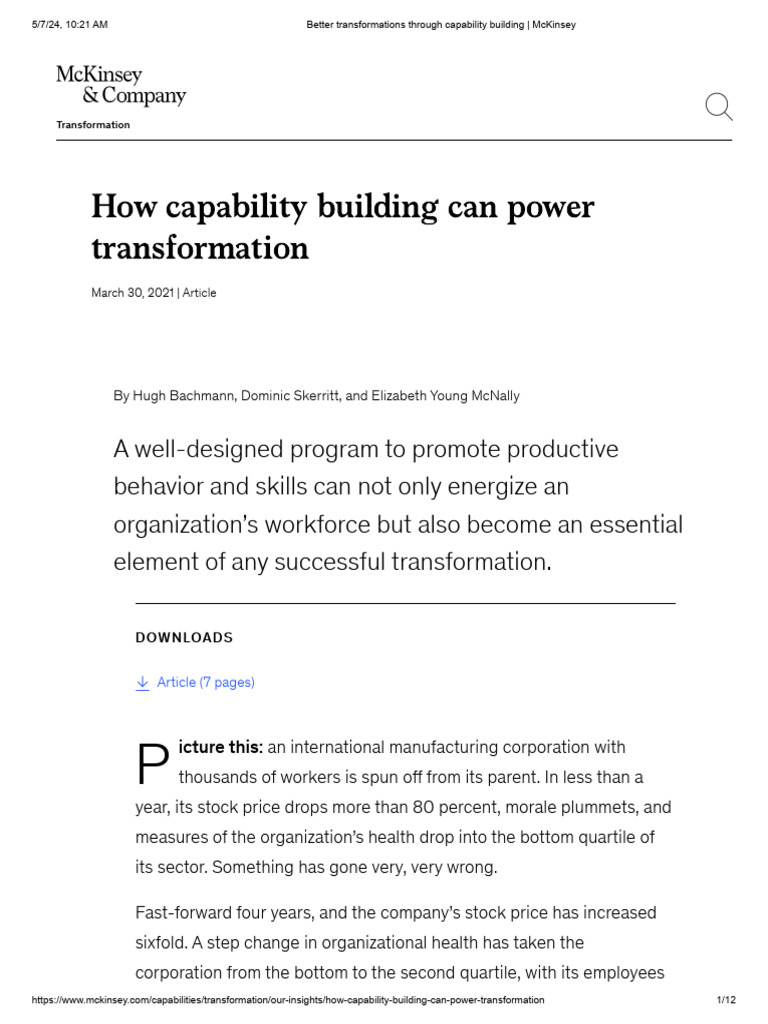 Capability building _ McKinsey paper | PDF
