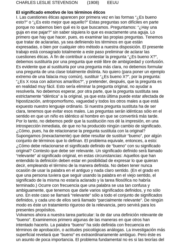 1908 Charles Leslie Stevenson | PDF | Career & Growth