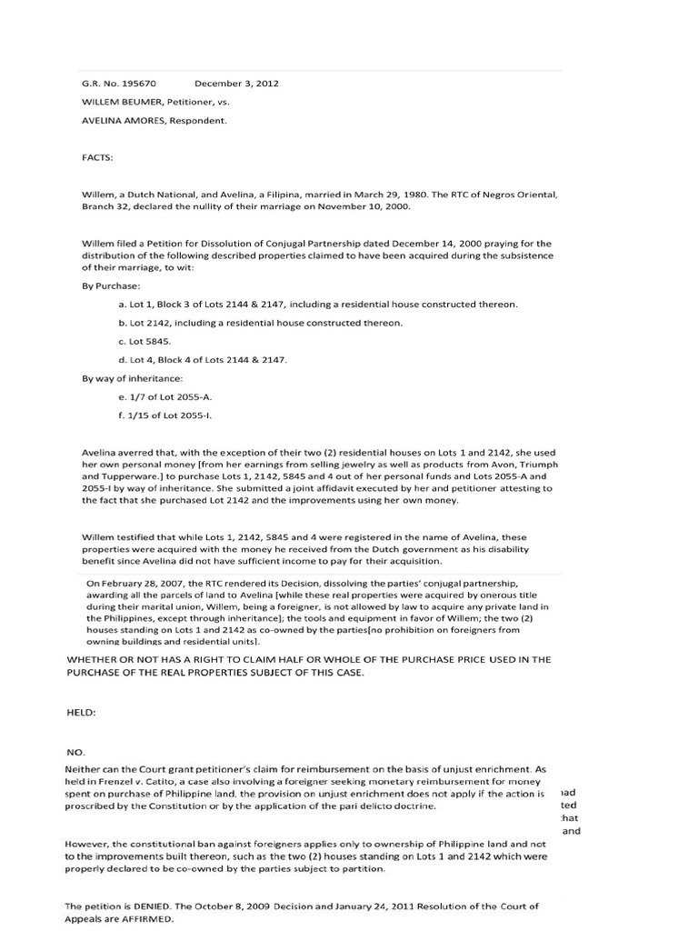 Digests For PFR | PDF