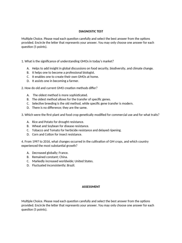 Diagnostic Test-Wps Office | PDF