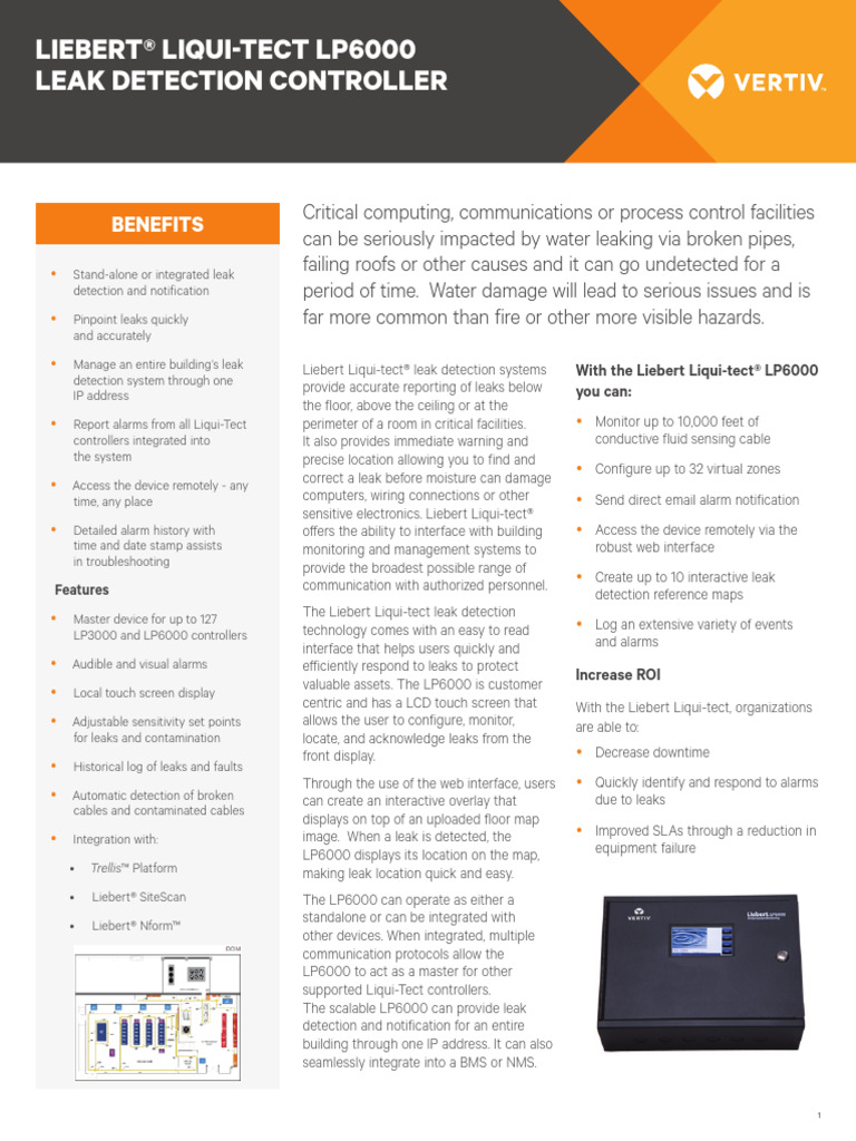 Liebert Liqui Tect LP 6000 Leak Detection Controller | PDF